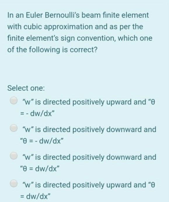 Solved In an Euler Bernoulli's beam finite element with | Chegg.com