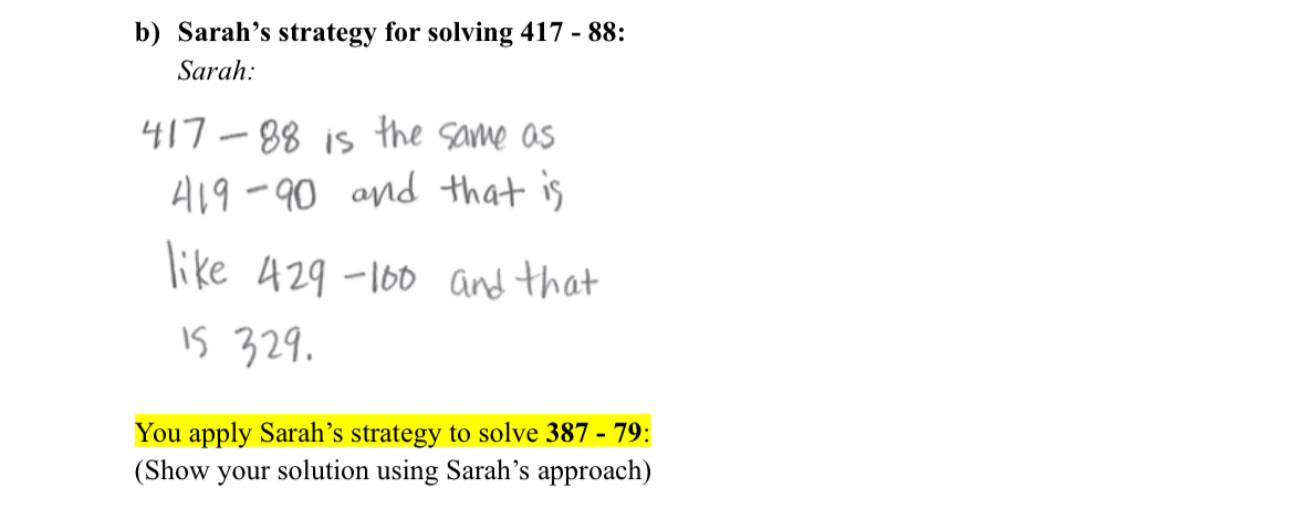 Solved b) ﻿Sarah's strategy for solving | Chegg.com