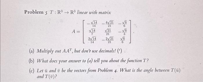 Solved Problem 5T:R3→R3 linear with matrix | Chegg.com