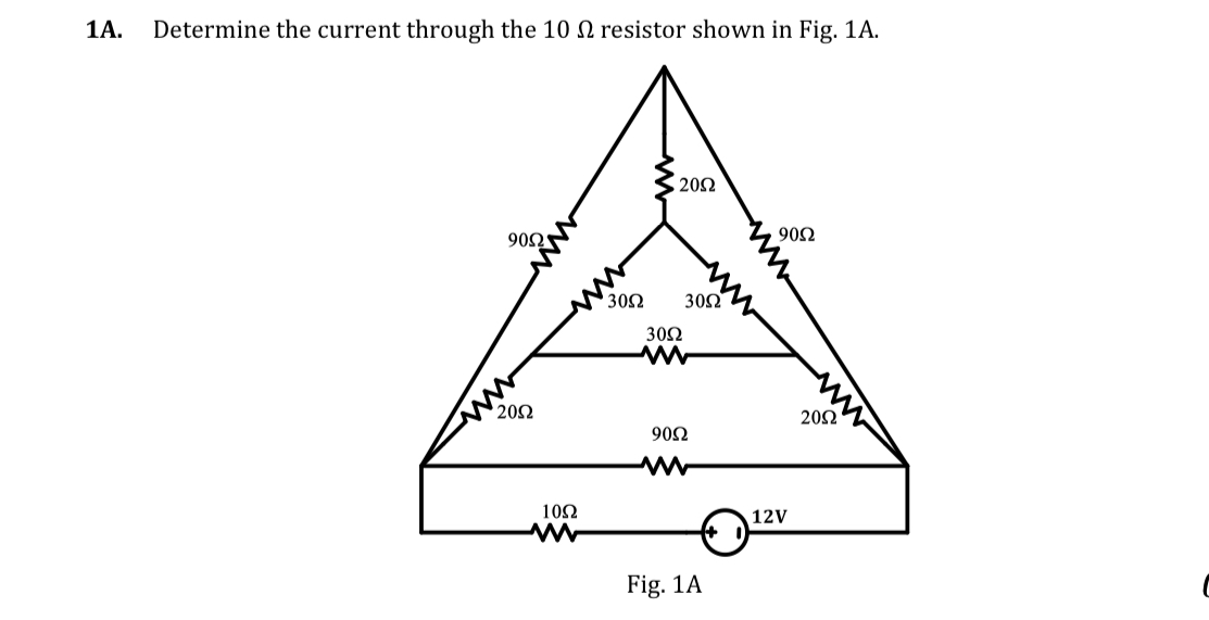1A. ﻿Determine the current through the 10Ω ﻿resistor | Chegg.com