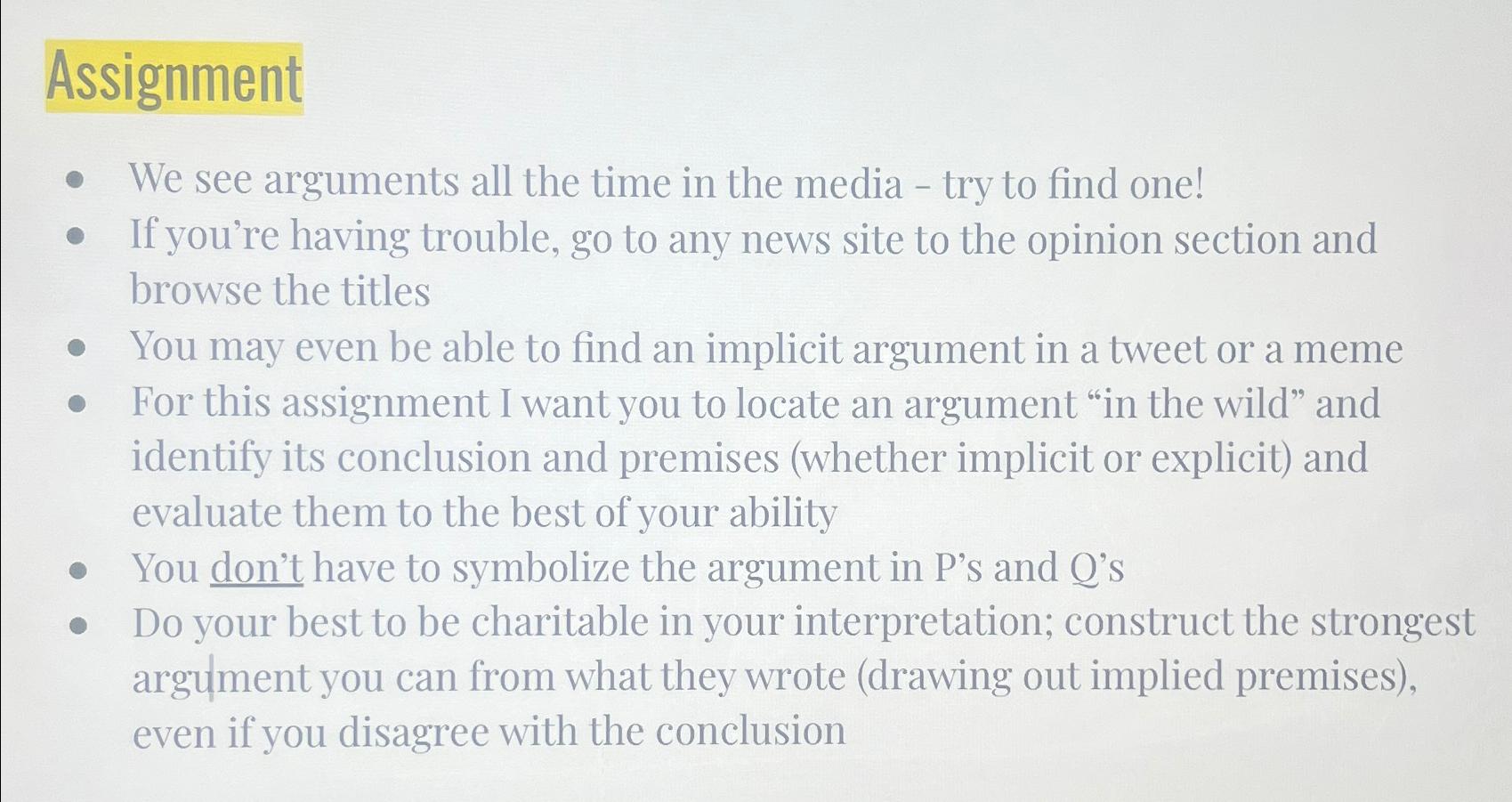 Solved AssignmentWe see arguments all the time in the media | Chegg.com