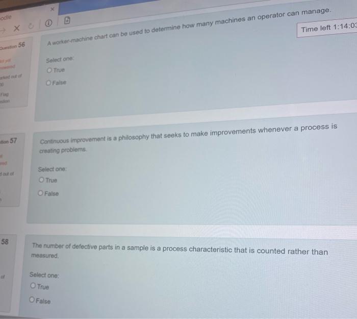 Solved odle Time left 1:14:03 A worker-machine chart can be | Chegg.com
