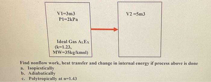 Solved Find Nonflow Work Heat Transfer And Change In Chegg