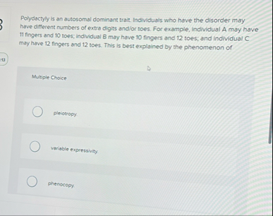 Solved Polydactyly is an autosomal dominant trait. | Chegg.com