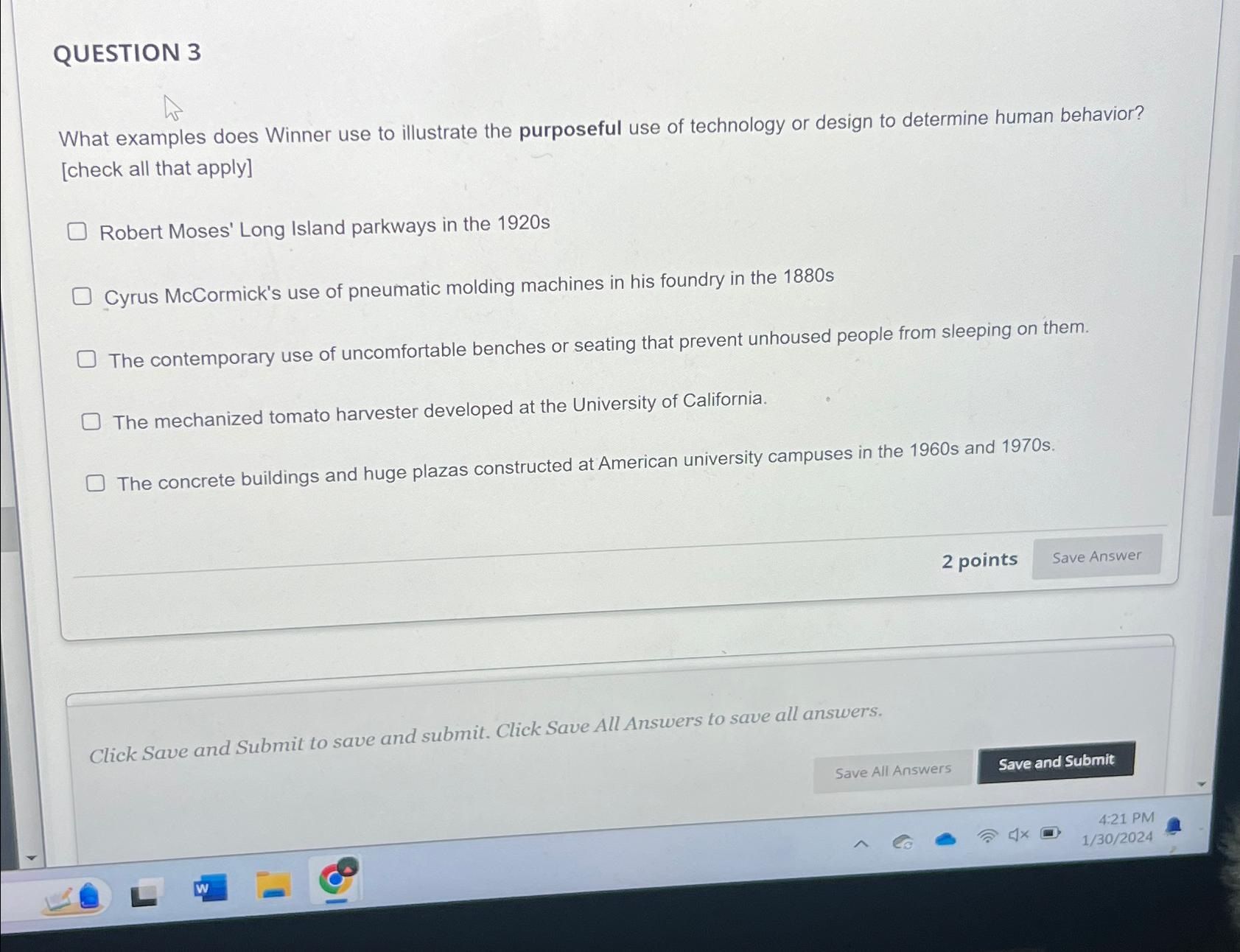 Solved QUESTION 3What examples does Winner use to illustrate | Chegg.com