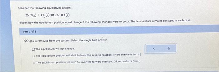 Solved Consider the following equilibrium system: | Chegg.com