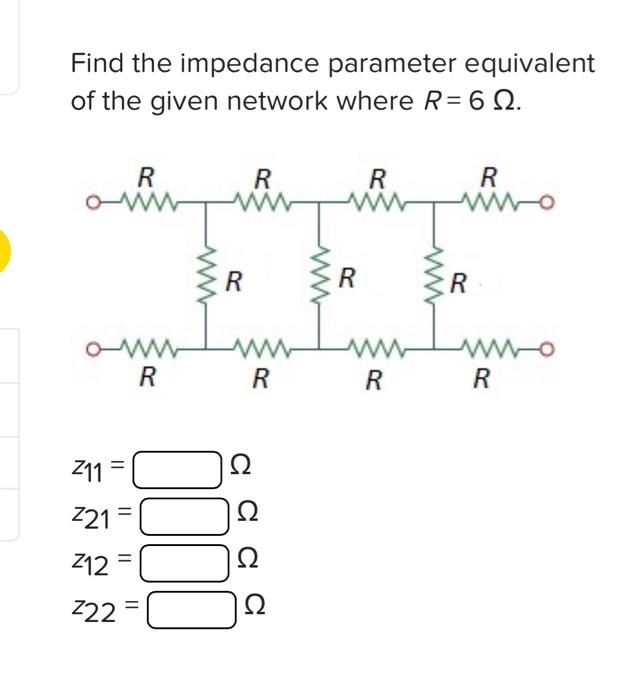 Solved Find the impedance parameter equivalent of the given | Chegg.com