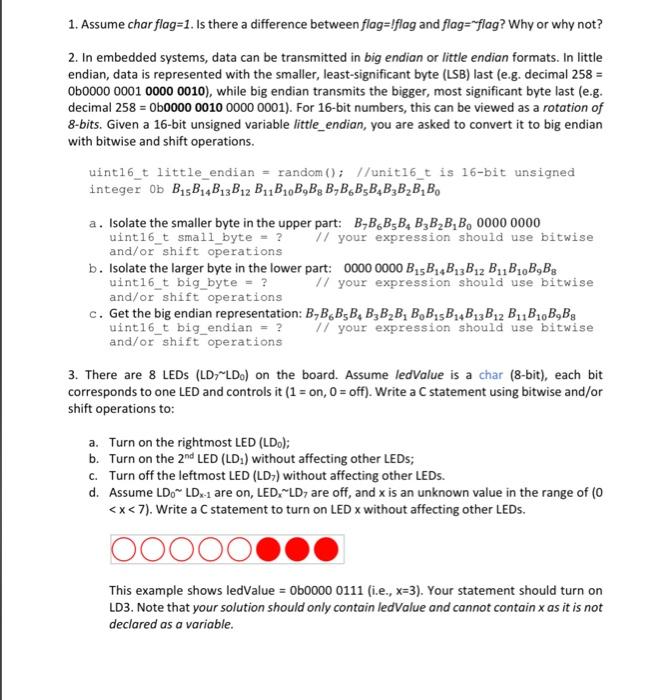 Solved 1. Assume char flag =1. Is there a difference between | Chegg.com