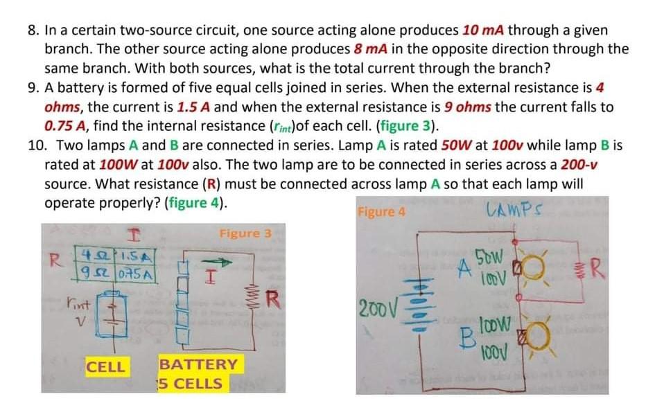Solved 8. In a certain two-source circuit, one source acting | Chegg.com
