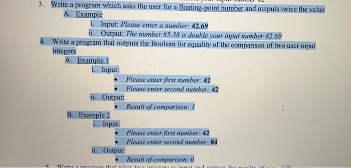 Solved 3. Write a program which asks the user for a | Chegg.com