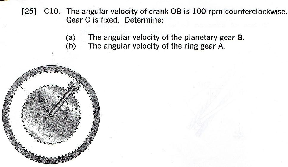 Solved The angular velocity of crank OB is 100 rpm | Chegg.com