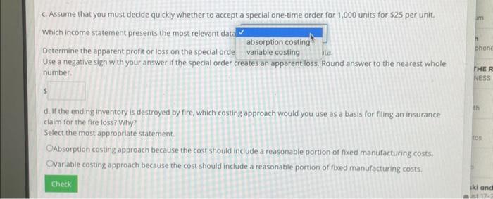 Solved Variable and Absorption Costing Summarized data for | Chegg.com