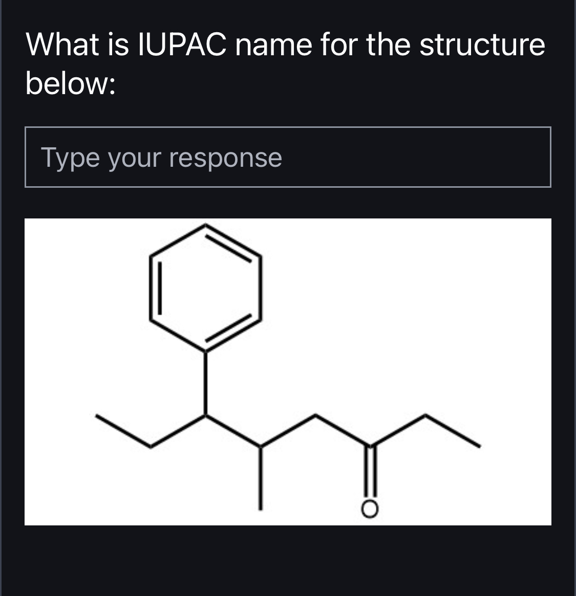 Solved What is IUPAC name for the structure below:Type your | Chegg.com