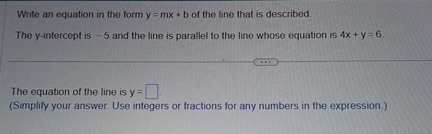 Solved Write an equation in the form y=mx+b ﻿of the line | Chegg.com