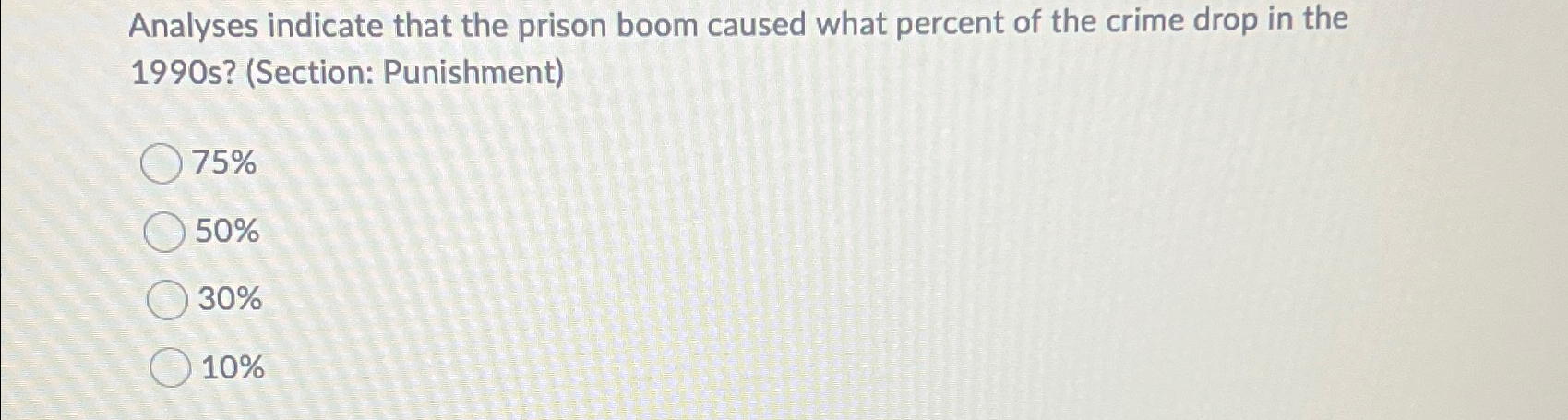 Solved Analyses indicate that the prison boom caused what | Chegg.com