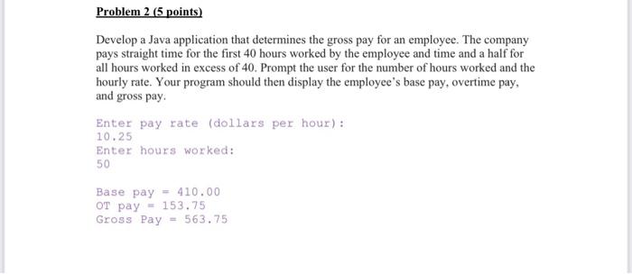 Solved Problem 2 (5 points) Develop a Java application that | Chegg.com