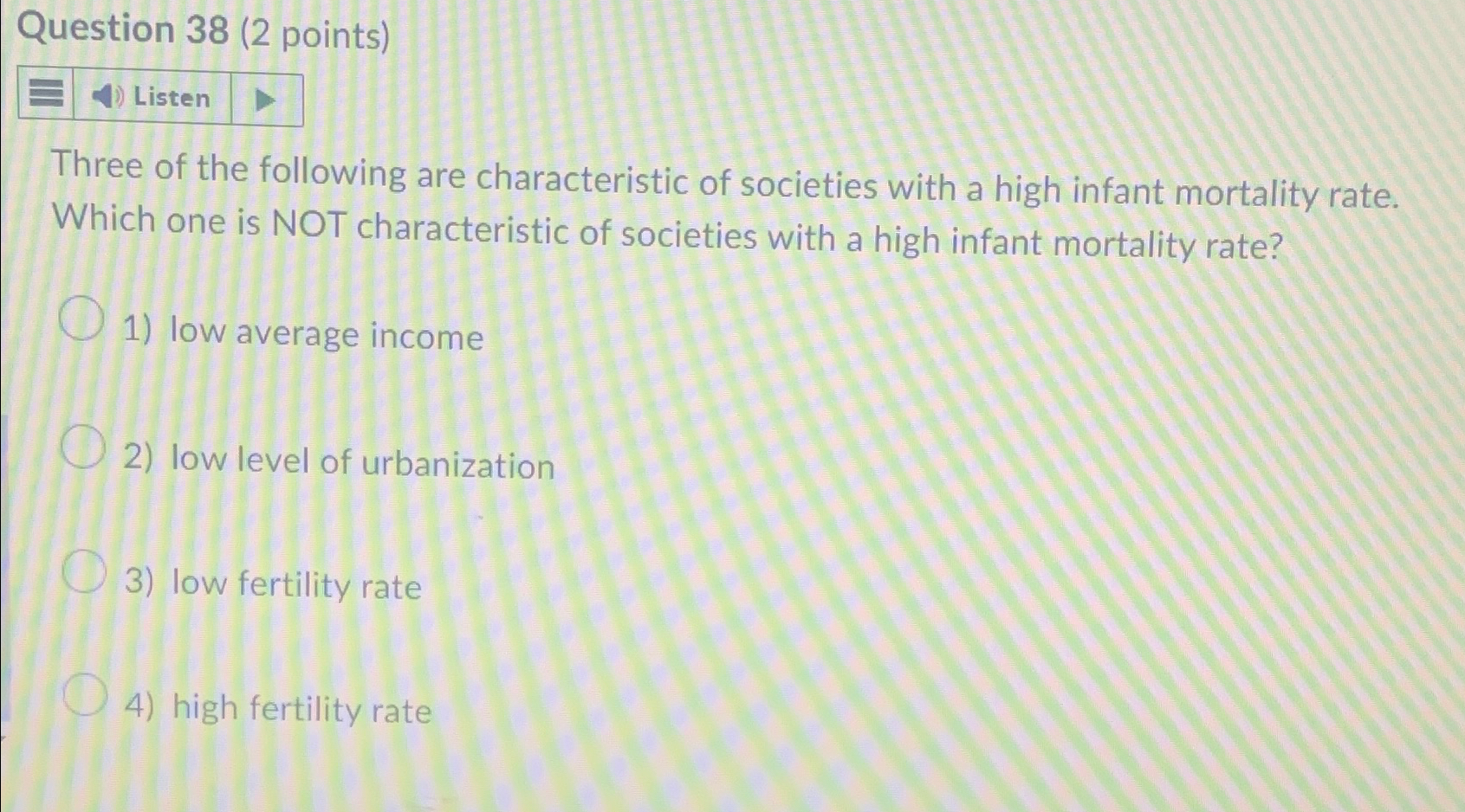 Solved Question 38 (2 ﻿points)ListenThree of the following | Chegg.com