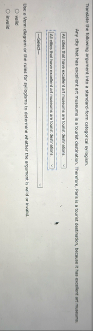 Solved Translate the following argument into a standard-form | Chegg.com