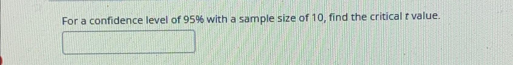 Solved For a confidence level of 95% ﻿with a sample size of | Chegg.com