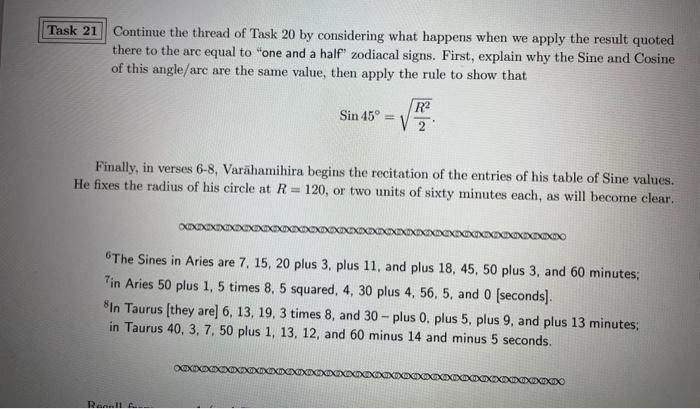 Solved Continue the thread of Task 20 by considering what | Chegg.com