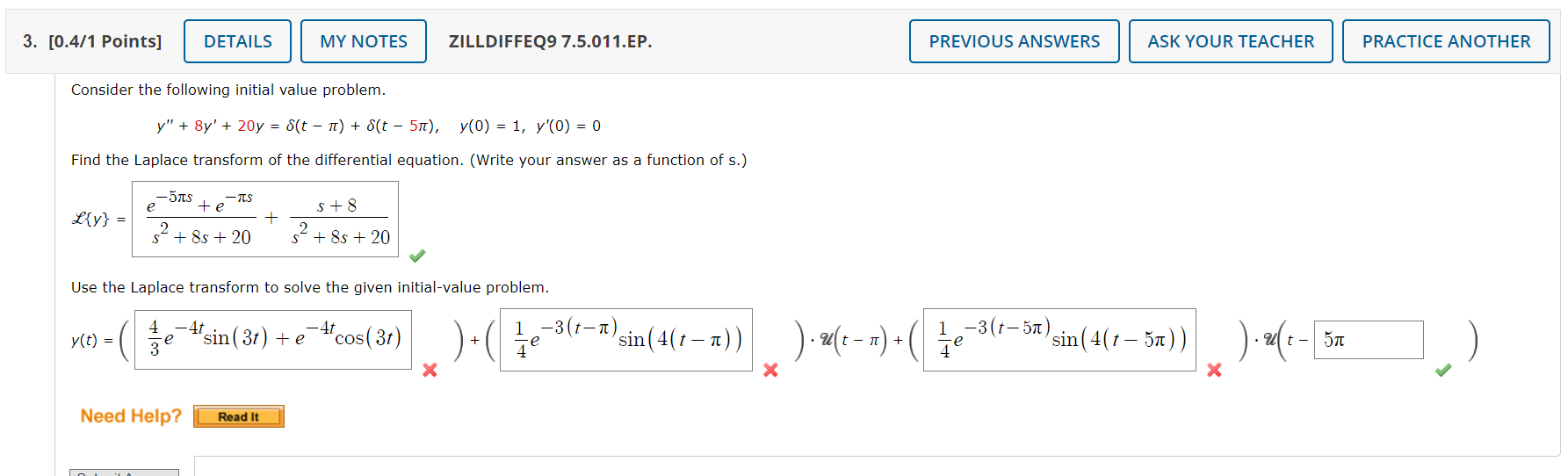 Solved Consider the following initial value | Chegg.com