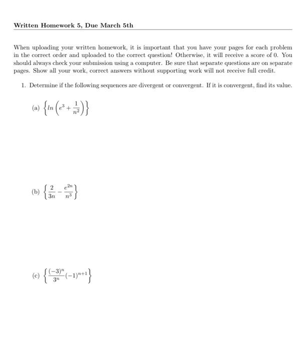 Solved Written Homework 5, Due March 5th When uploading your | Chegg.com