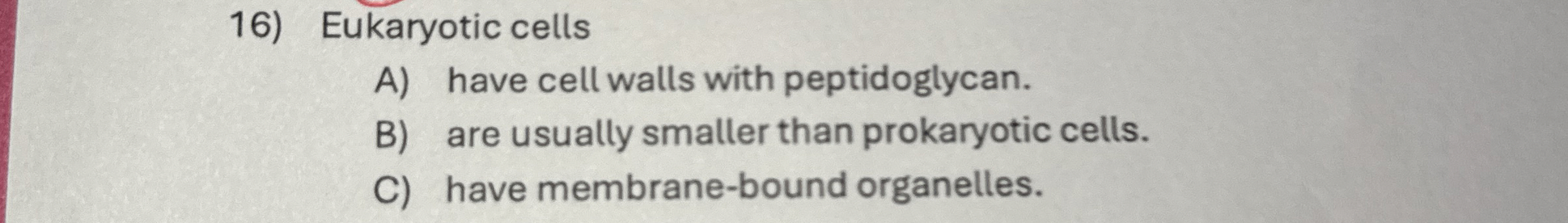 Solved Eukaryotic cellsA) ﻿have cell walls with | Chegg.com