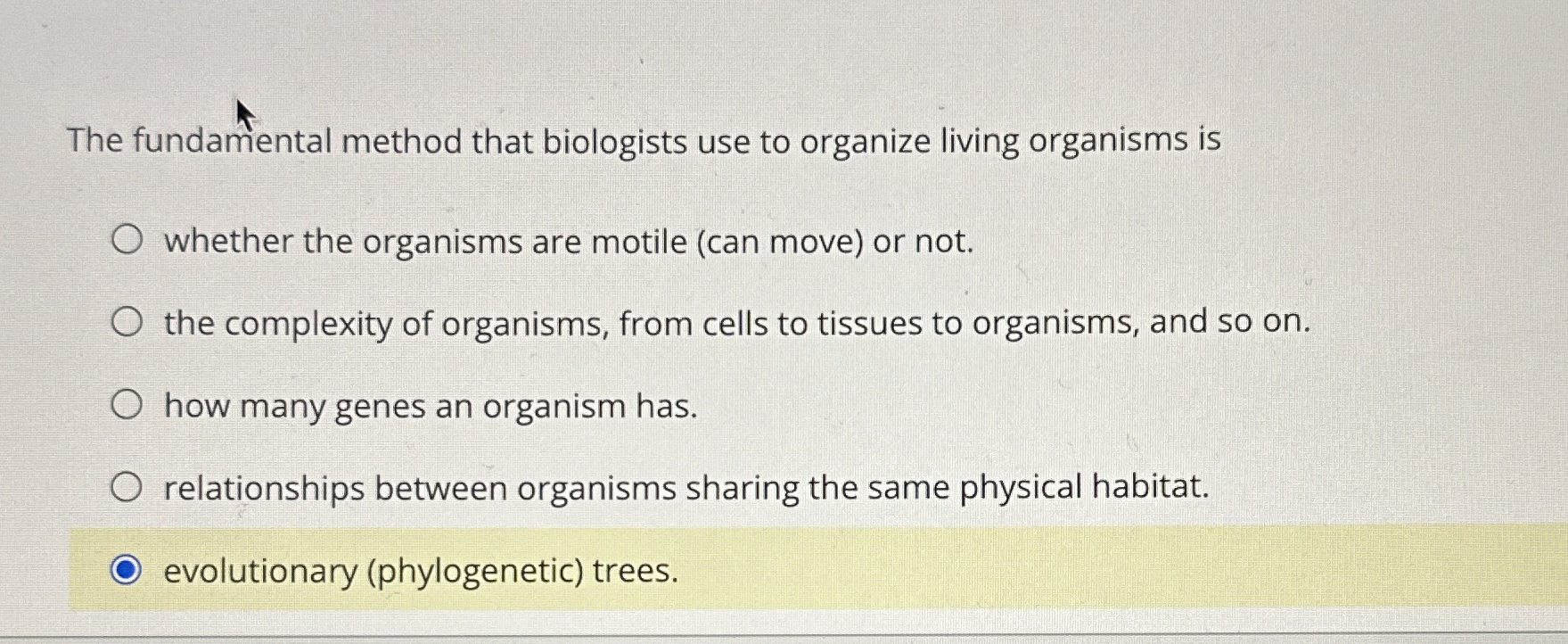 Solved The fundamental method that biologists use to | Chegg.com