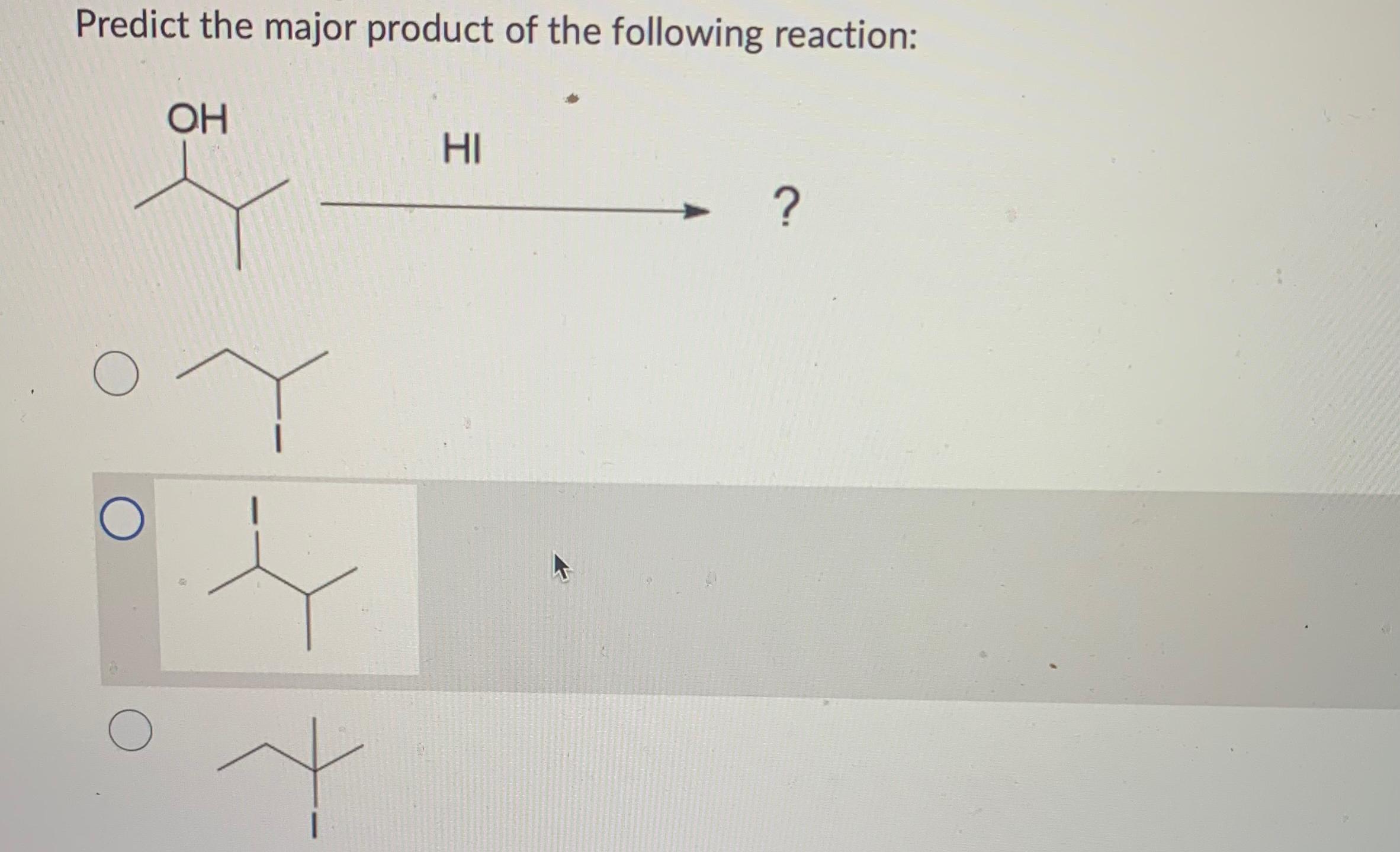 Solved Predict the major product of the following reaction: | Chegg.com