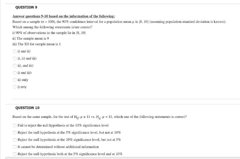 Solved QUESTION 9 Answer questions 9-10 based on the | Chegg.com