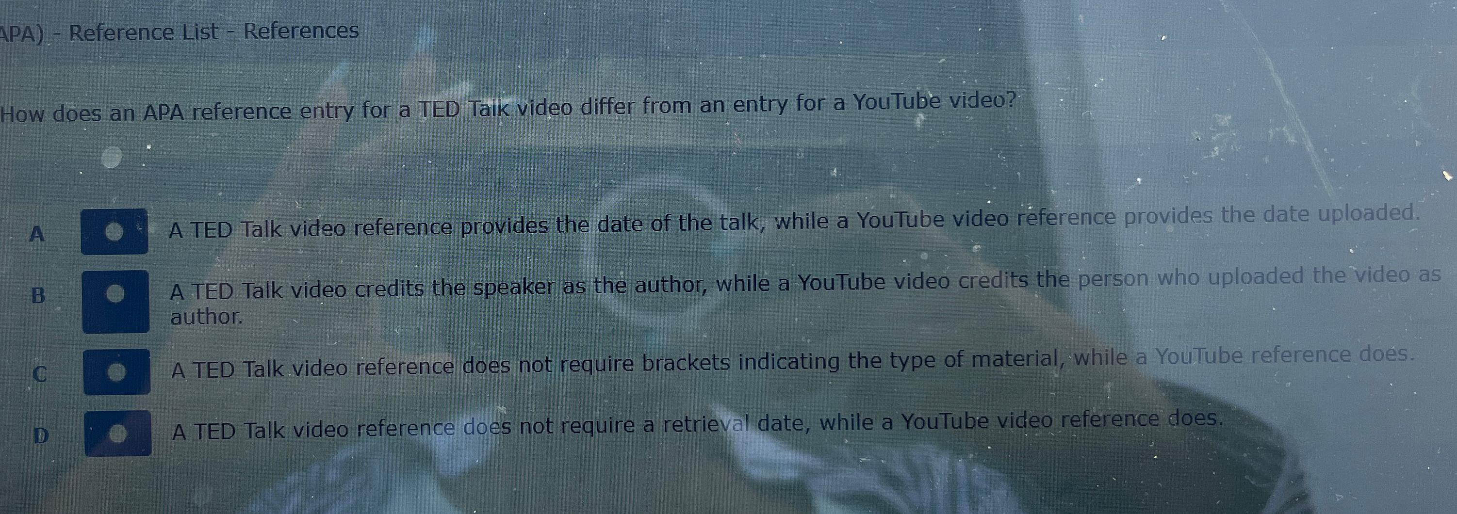 Solved APA) - ﻿Reference List - ﻿ReferencesHow does an APA | Chegg.com