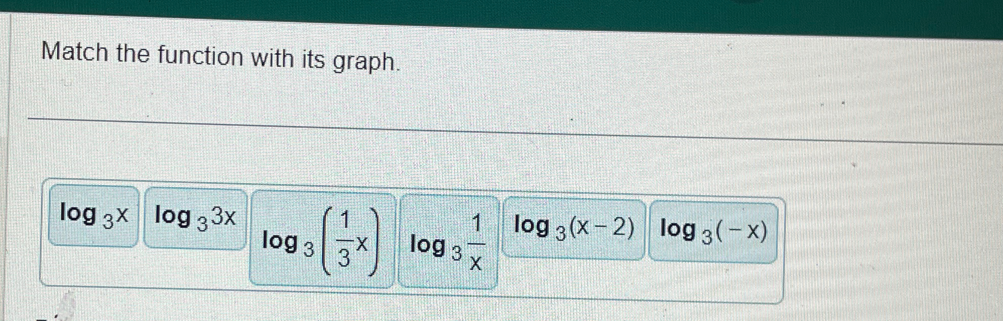 Solved Match the function with its | Chegg.com