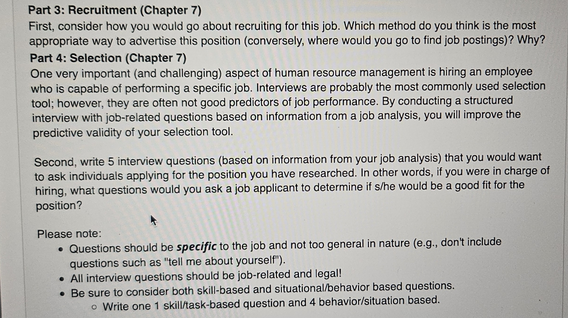 Solved For this assignment, you should examine a job that | Chegg.com