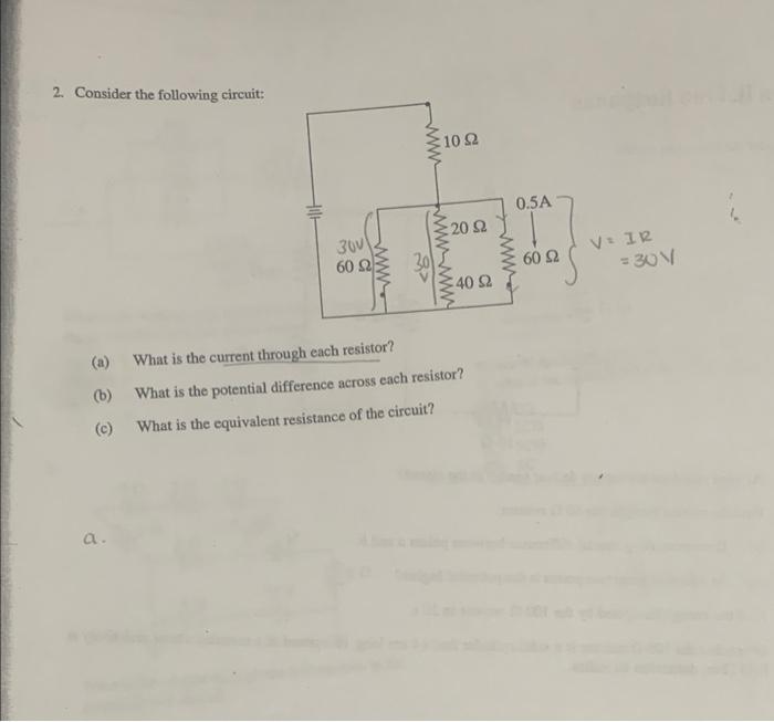 Solved 2. Consider the following circuit: (a) What is the | Chegg.com