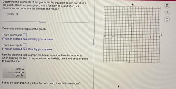 Solved Determine the intercepts, graph the function, and | Chegg.com
