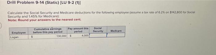 Solved Calculate the Social Security and Medicare deductions | Chegg.com