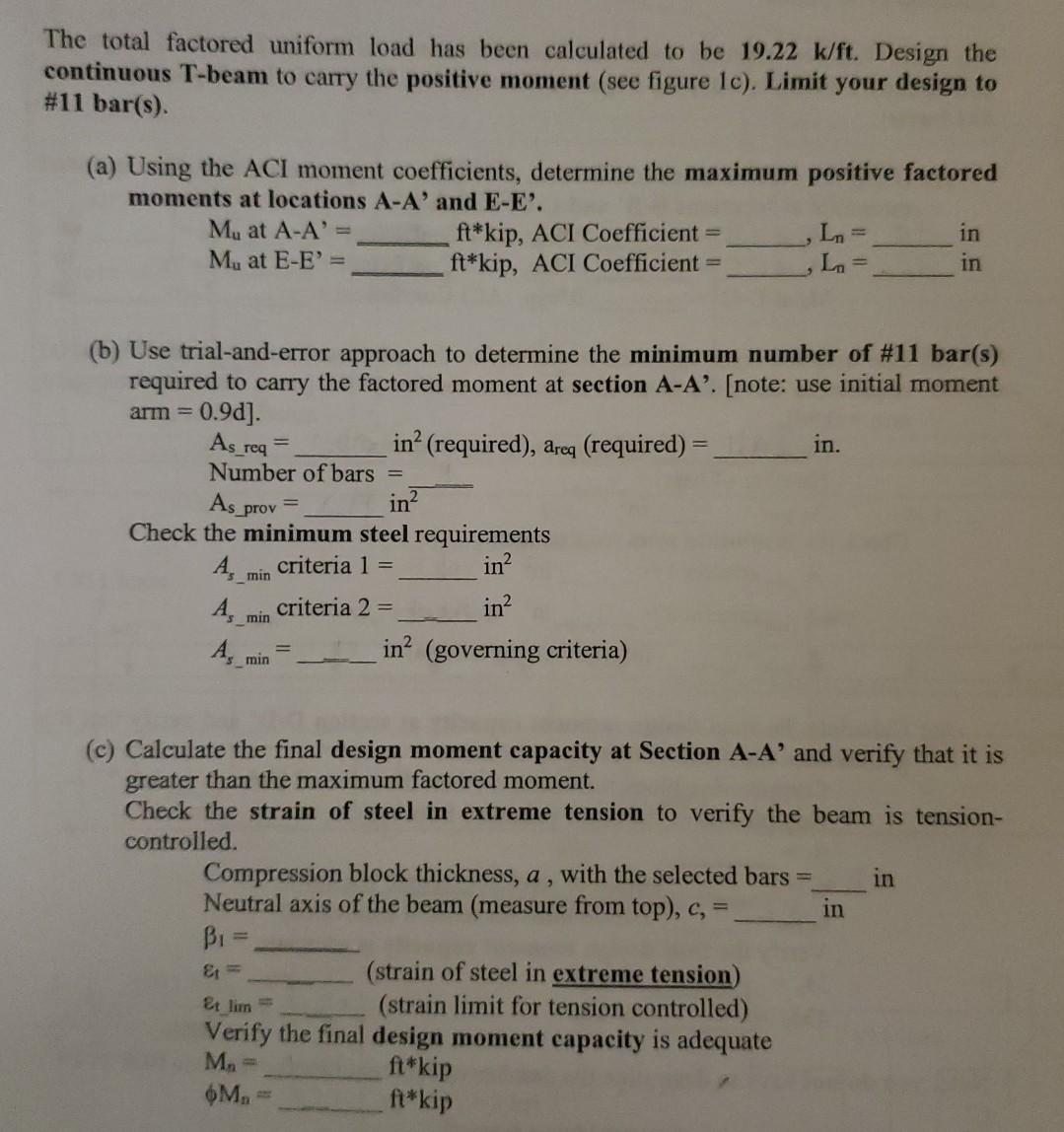 Solved The total factored uniform load has been calculated | Chegg.com