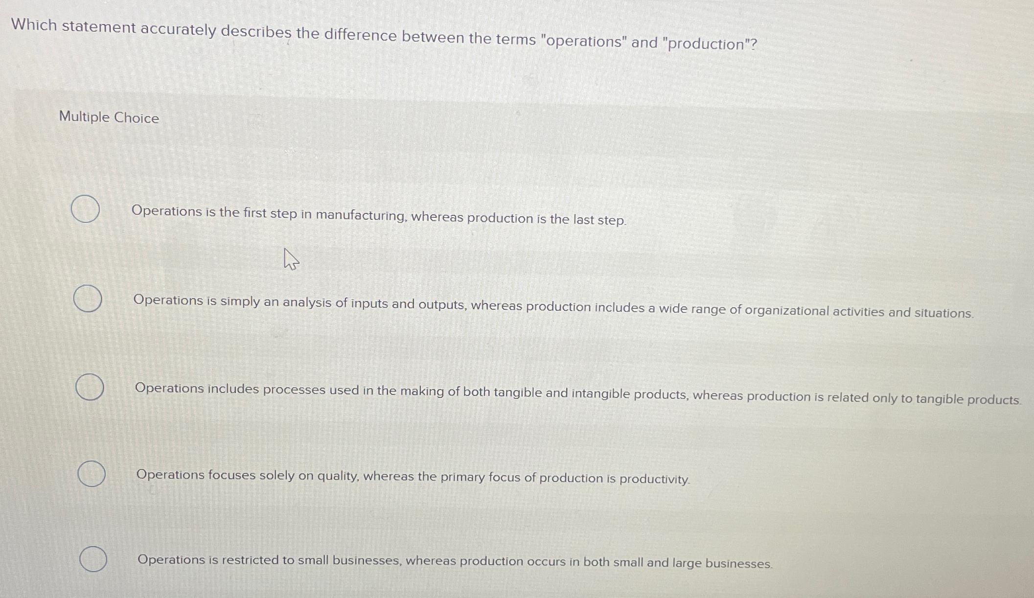 Solved Which statement accurately describes the difference | Chegg.com