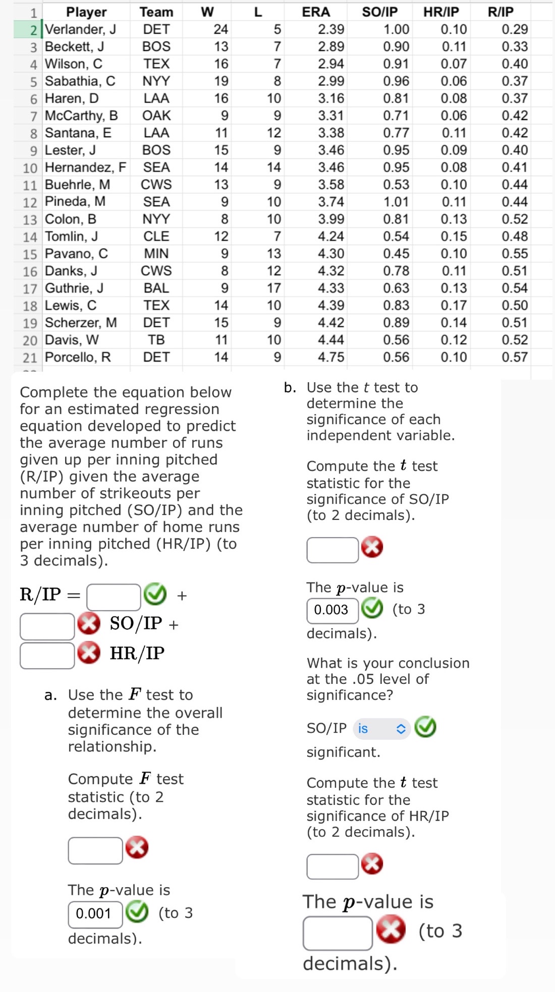 Solved MLB collects a wide variety of team and player | Chegg.com