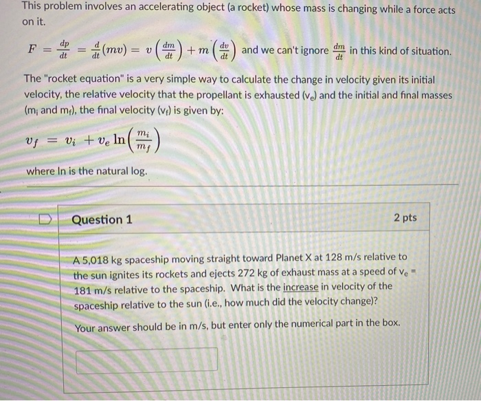 Solved This problem involves an accelerating object (a | Chegg.com