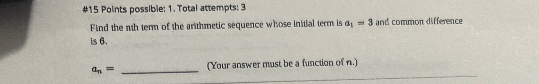 Solved #15 ﻿Points possible: 1 . ﻿Total attempts: 3Find the | Chegg.com
