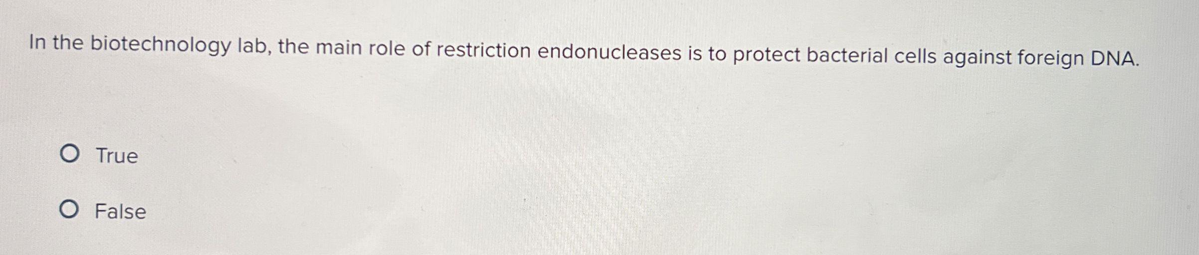 Solved In the biotechnology lab, the main role of | Chegg.com