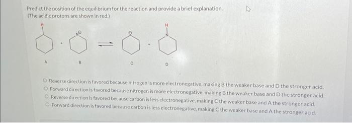 Solved Predict the position of the equilibrium for the | Chegg.com