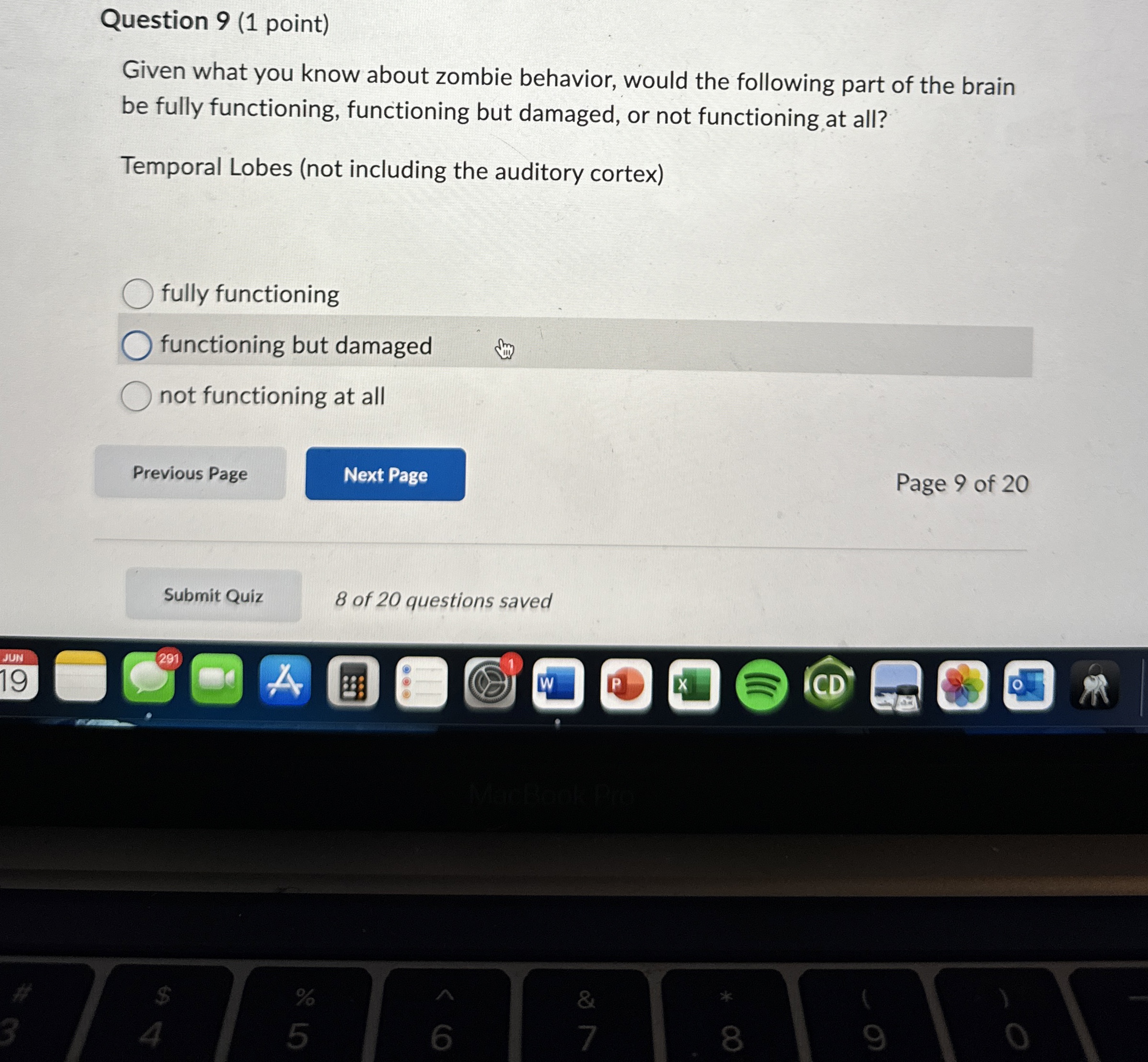 Solved Question 9 (1 ﻿point)Given what you know about zombie | Chegg.com