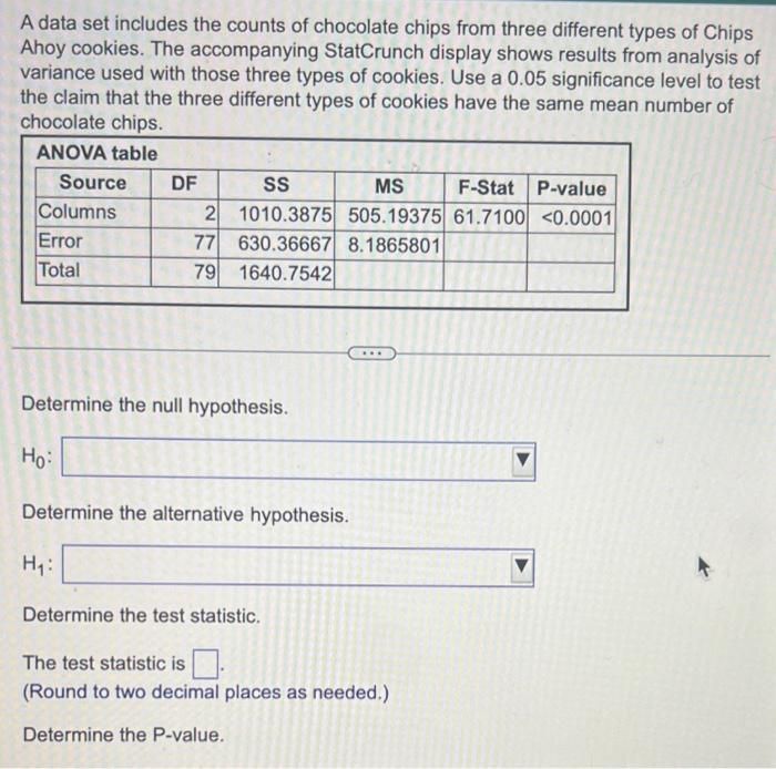 Solved A data set includes the counts of chocolate chips | Chegg.com