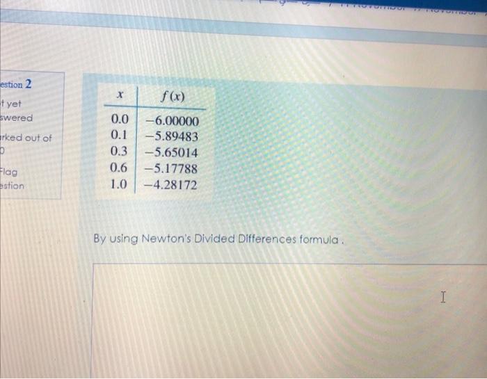 estion 2 t yet swered riked out of flag By using | Chegg.com