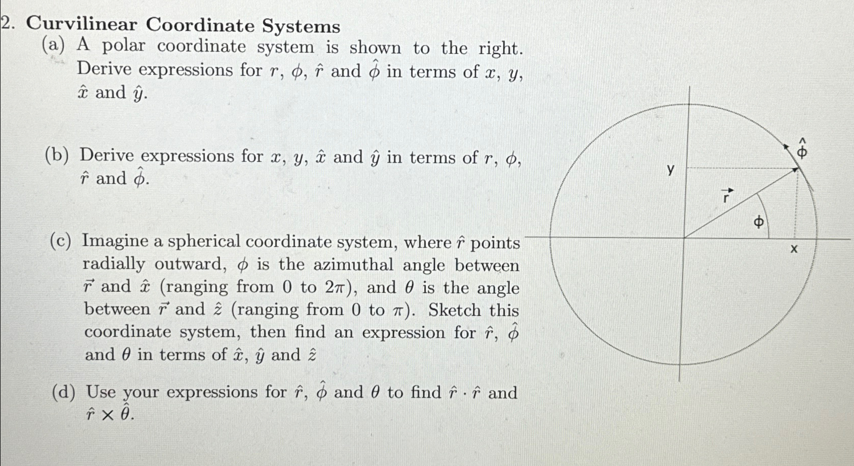 Solved Curvilinear Coordinate Systems A ﻿a Polar Coordinate