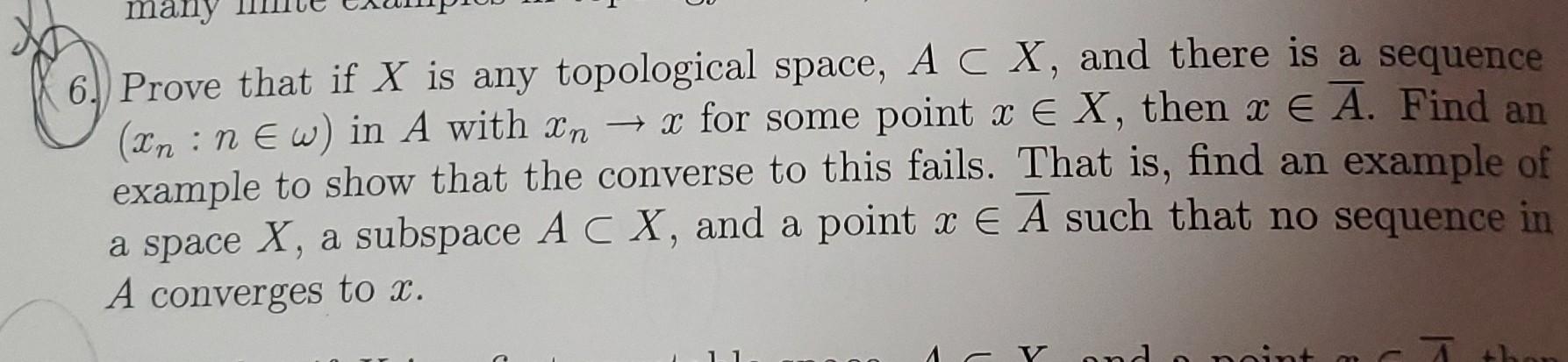 Solved 6. Prove that if X is any topological space, A⊂X, and | Chegg.com