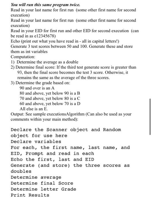 Solved Your program Grading Scale: (20 points possible - | Chegg.com