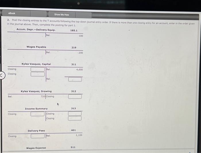 Closing Entries (Net Loss) Use the following partial | Chegg.com